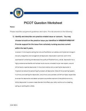 NR585 Picot Week 2 - Week 2 Assignment - NR585NP Week 2 Assignment ...