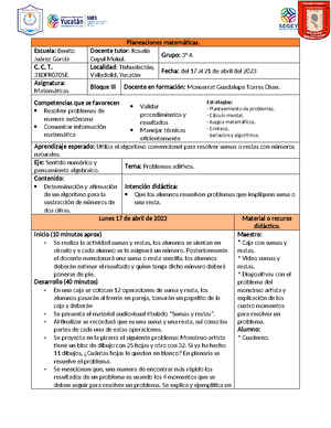 Planeación Matemáticas 5to Grado - Noviembre 2024-2025 - Studocu