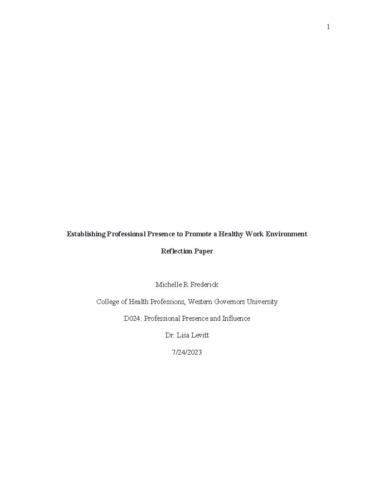 D024: Reflection Paper on Culture of Joy and Power Skills - Studocu