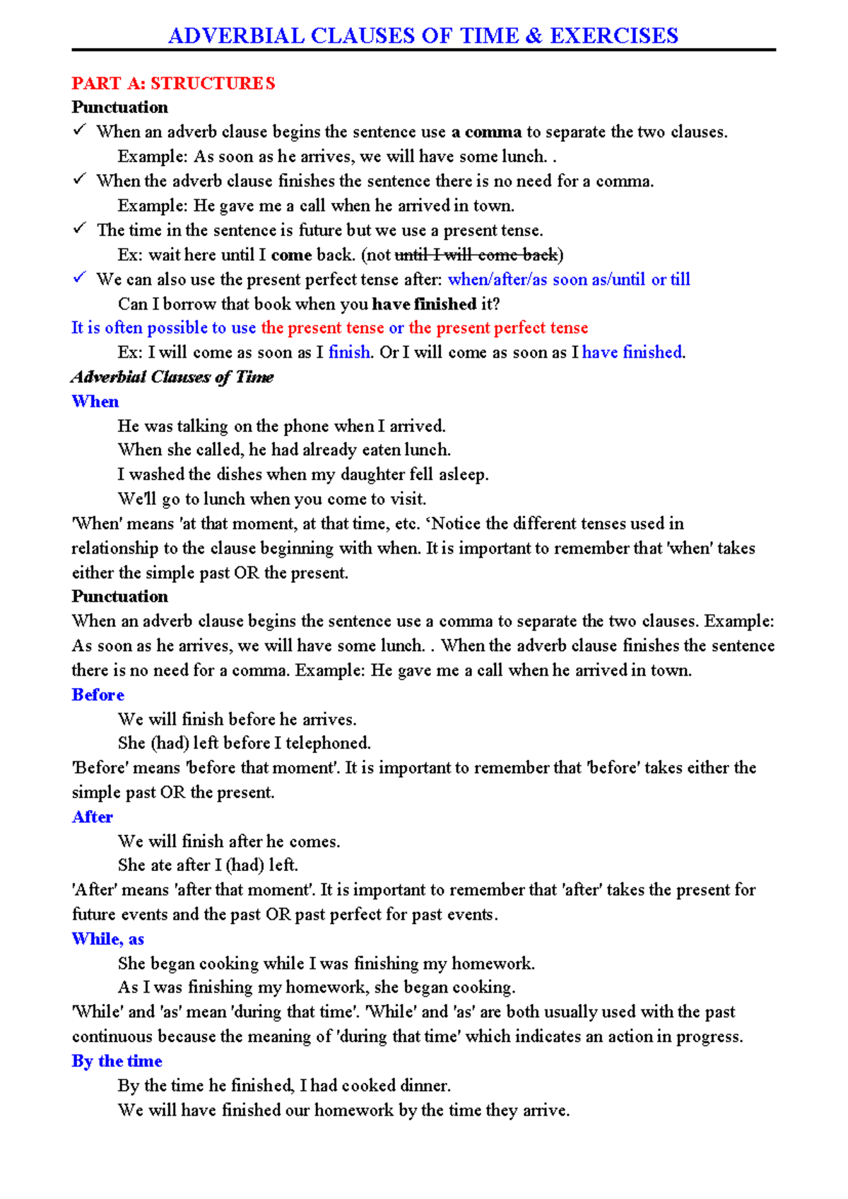 Adverbial Clauses in English Grammar - (HDOC 21) - Study Guide - Studocu