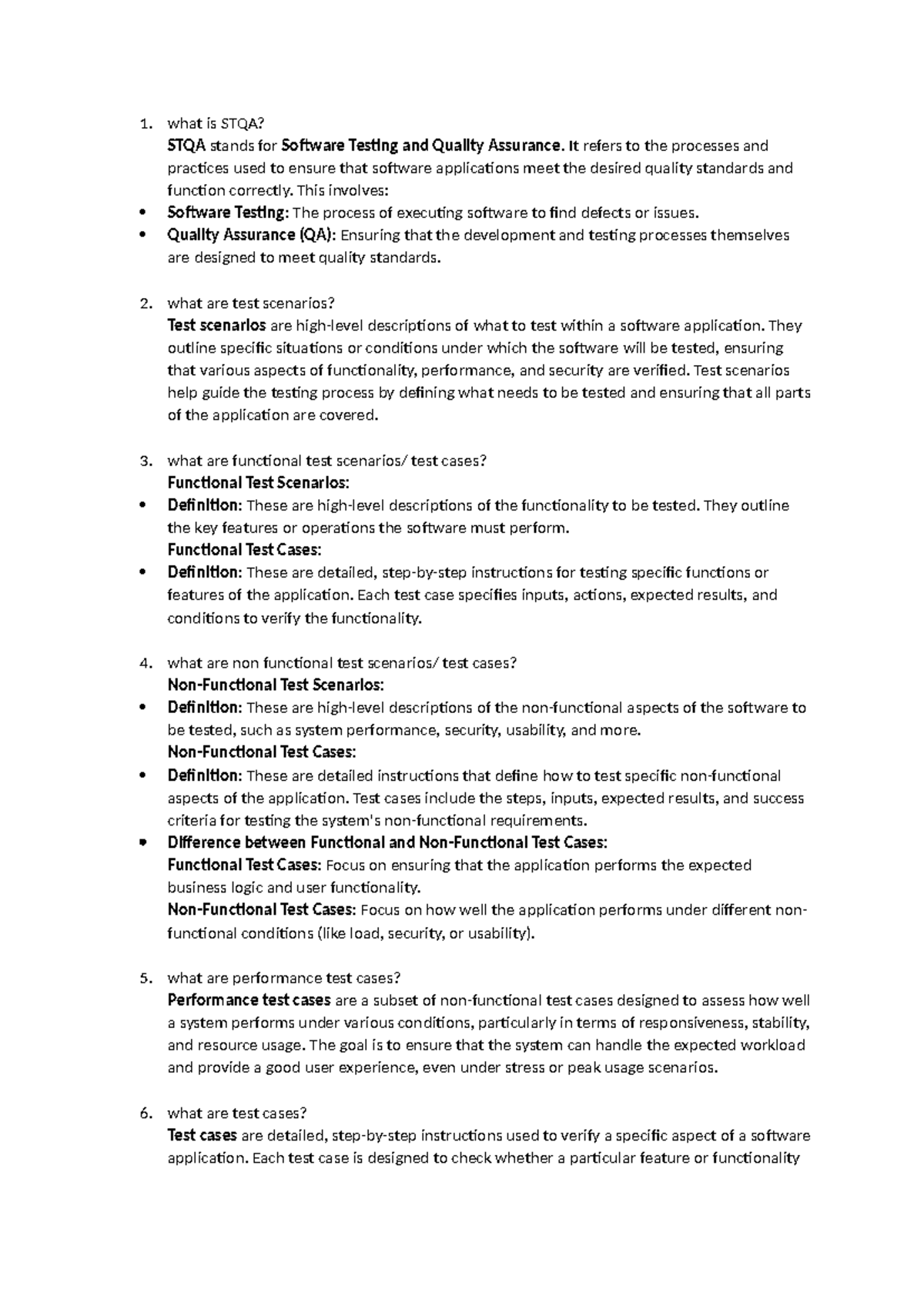 Understanding STQA: Key Concepts in Software Testing & QA - Studocu