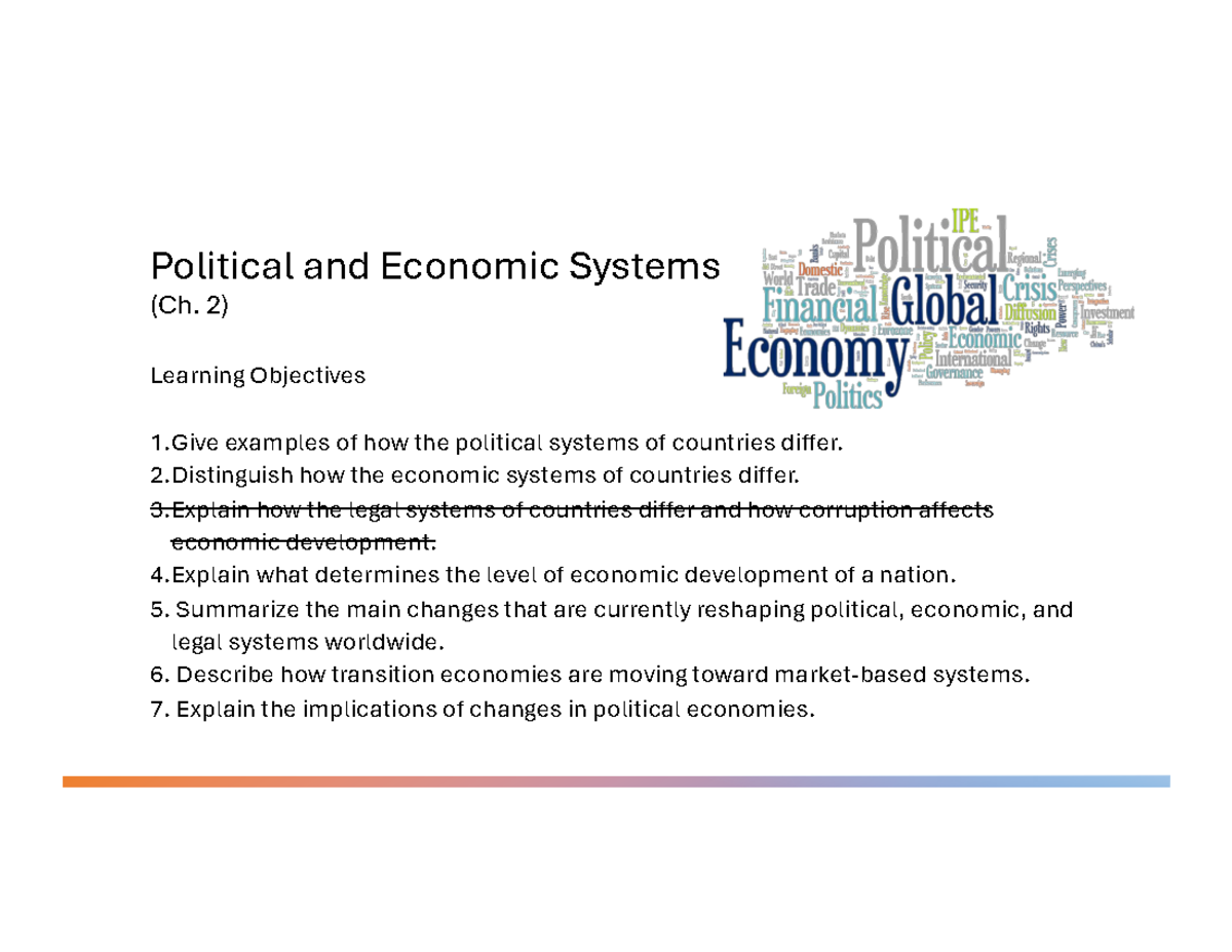 Political and Economic Systems Overview (COMM 211) - Studocu