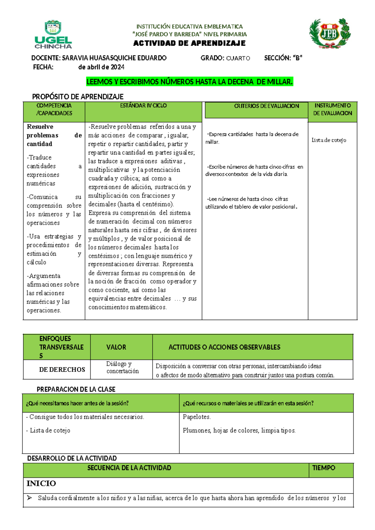 Leemos y Escribimos Números Hasta la Decena de Millar - Estrategias 5TO 2 024 - Studocu