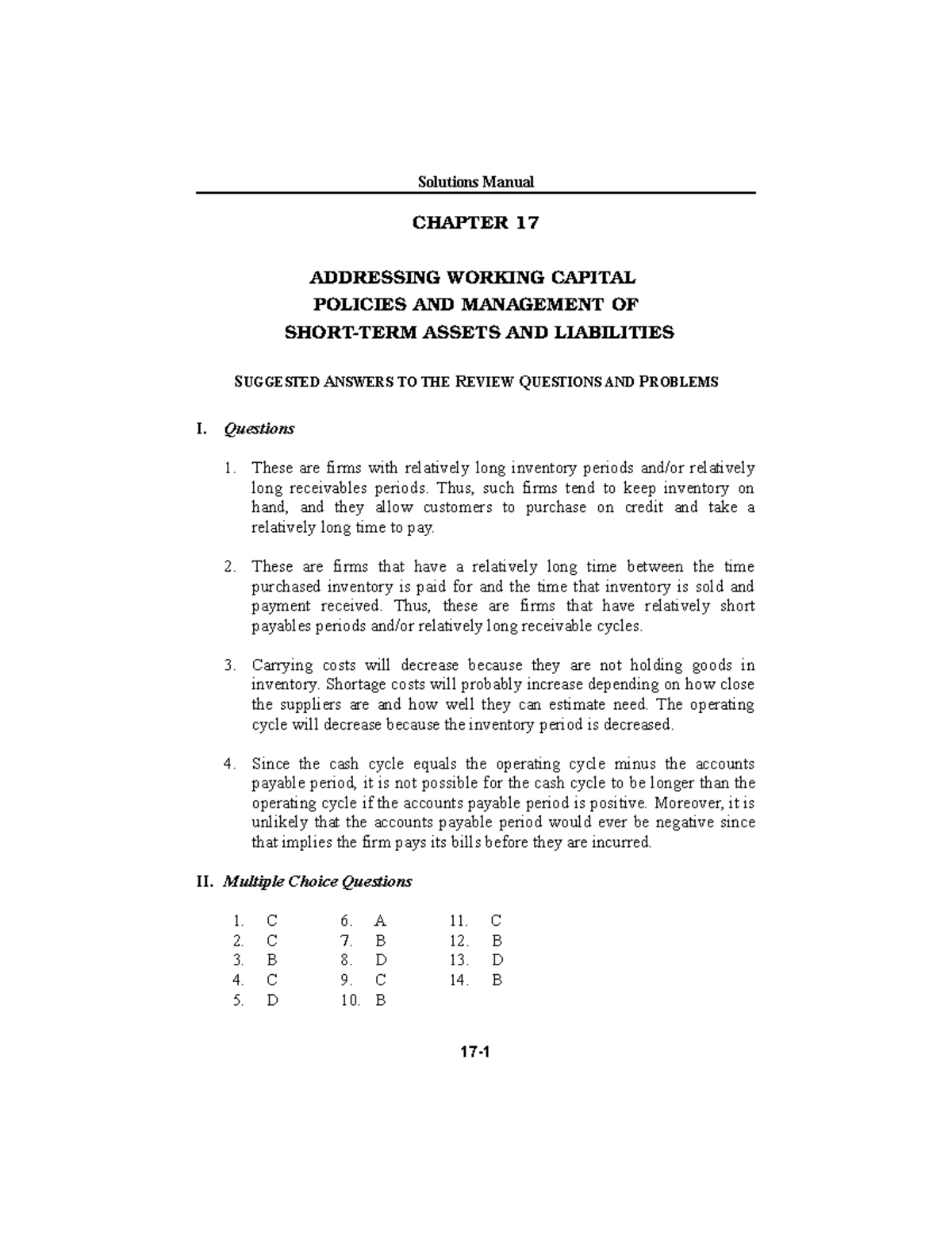 Chapter-17-answer compress - Solutions Manual CHAPTER 17 ADDRESSING ...