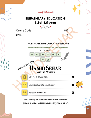 8624 - Aiou autumn 2024 question paper - ALLAMA IQBAL OPEN UNIVERSITY ...