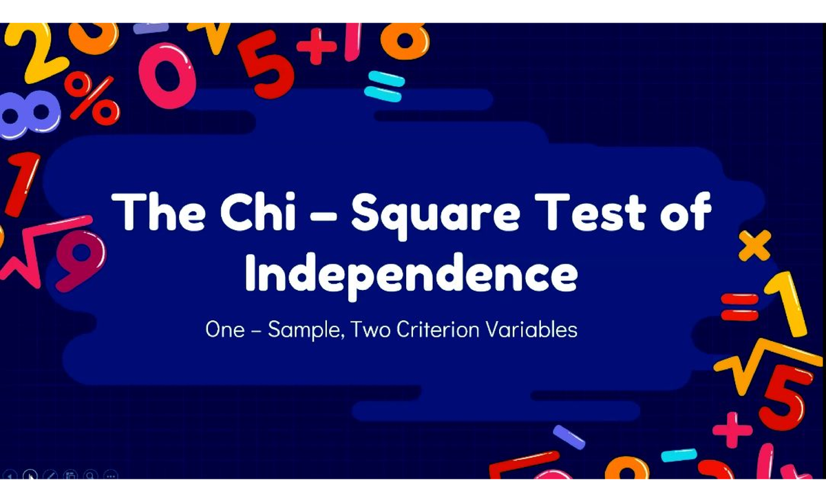 The Chi Square Test of Independence - The sample used in this test ...