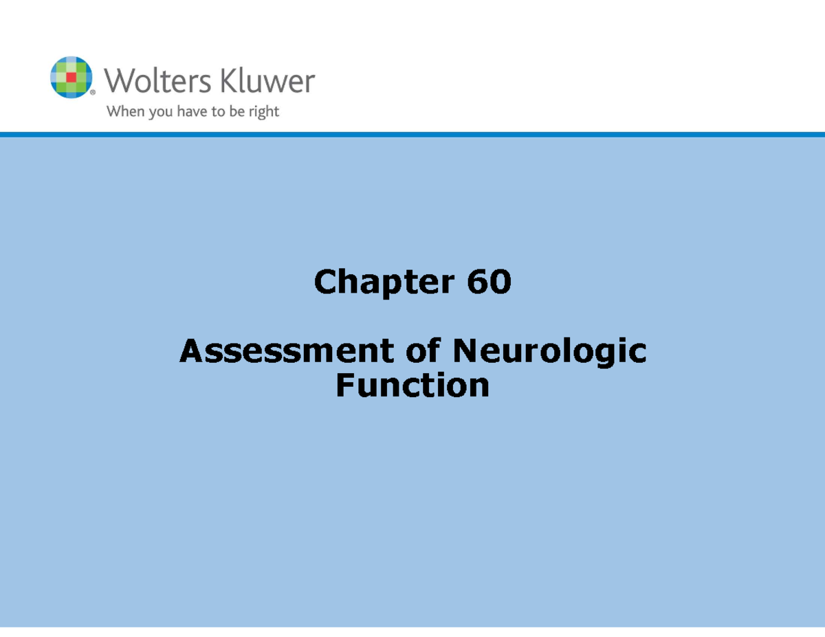 Neuro Assessment & Function: Chapter 60 Overview and Key Concepts - Studocu