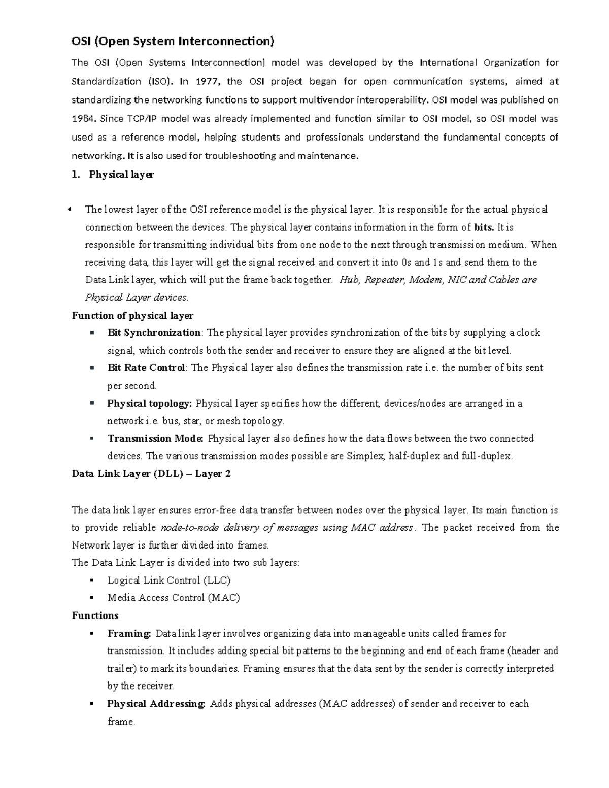 Osi reference model - OSI - OSI (Open System Interconnection) The OSI ...