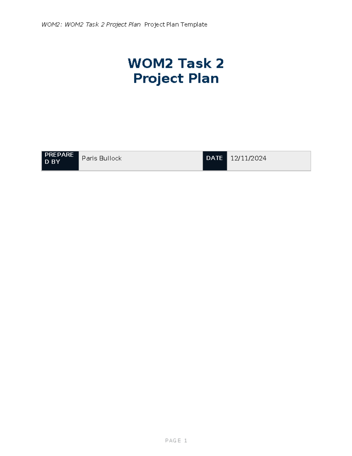 WOM2 Task 2 - Agile Project Management Plan and Implementation - Studocu