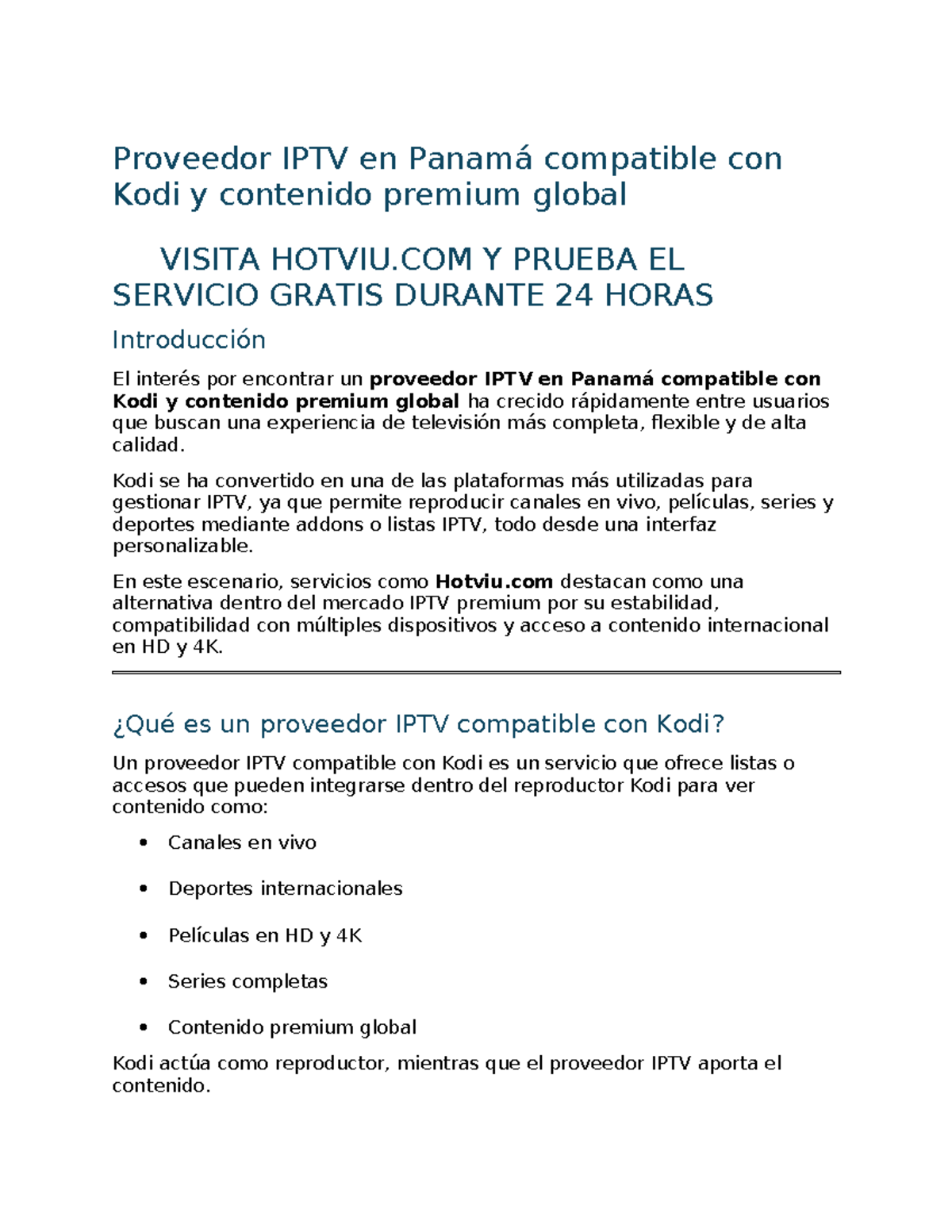 Proveedor IPTV en Panamá: Guía para Kodi y Contenido Premium - Studocu