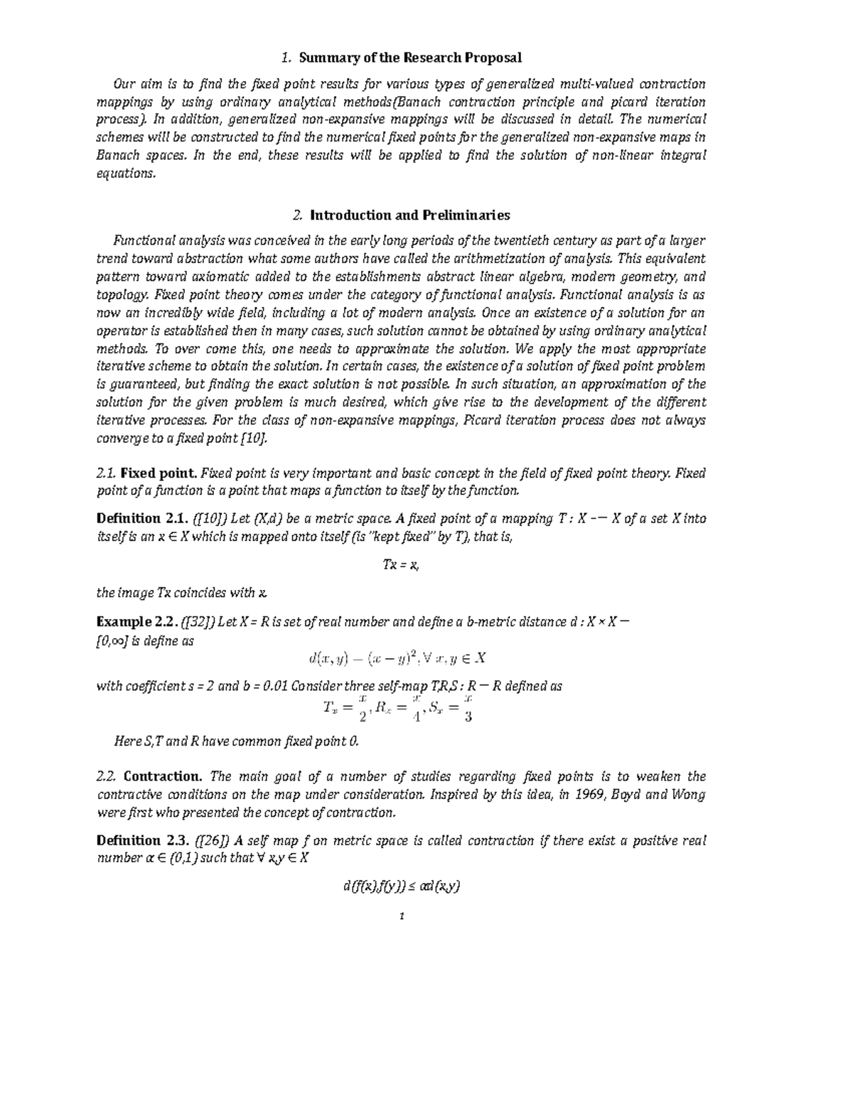 Fixed Point Theory and Generalized Contraction Mappings: Research ...