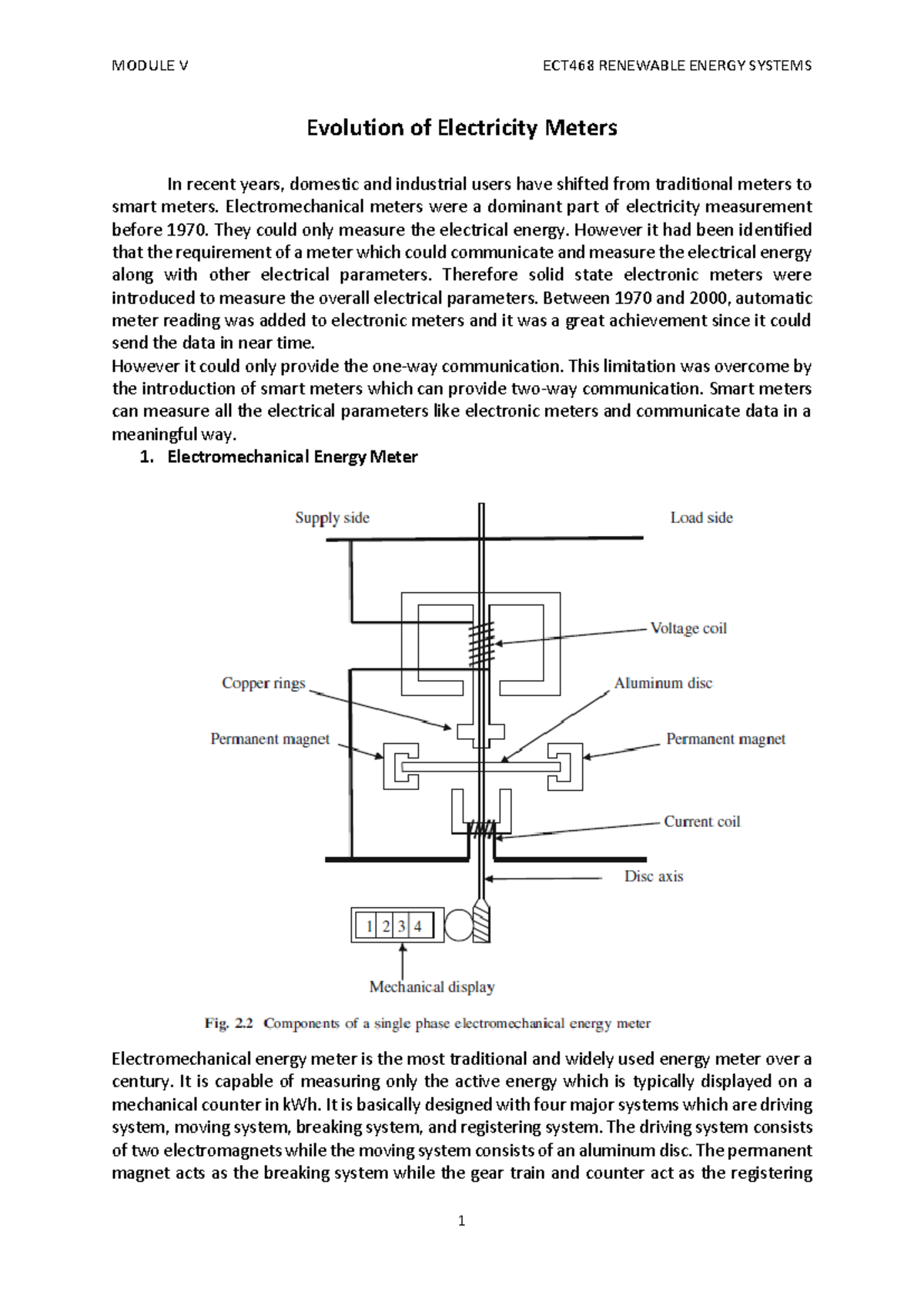 Evolution of Electricity Meters: From Electromechanical to Smart Meters ...