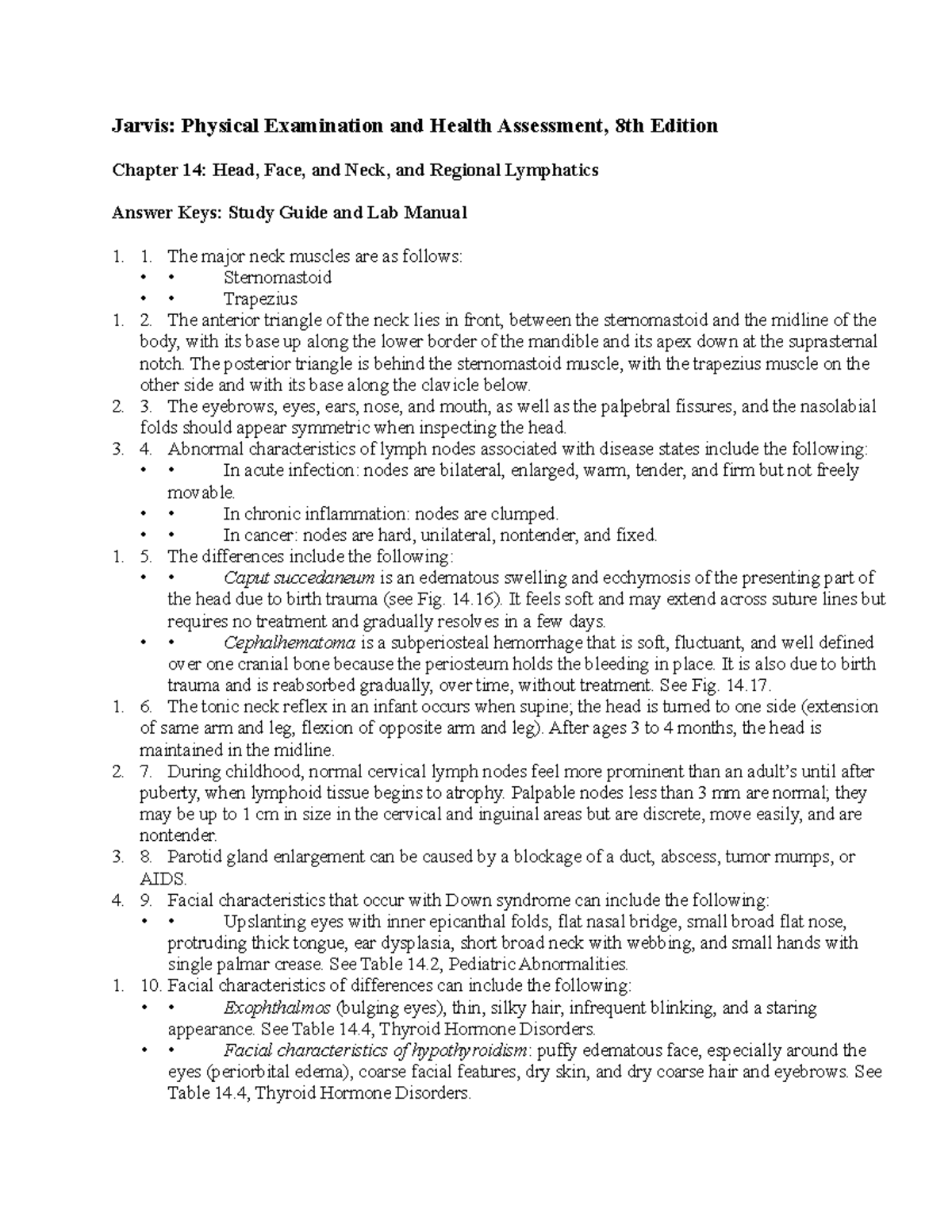 Chapter 14: Head, Face, Neck & Lymphatics - Study Guide & Key Insights ...