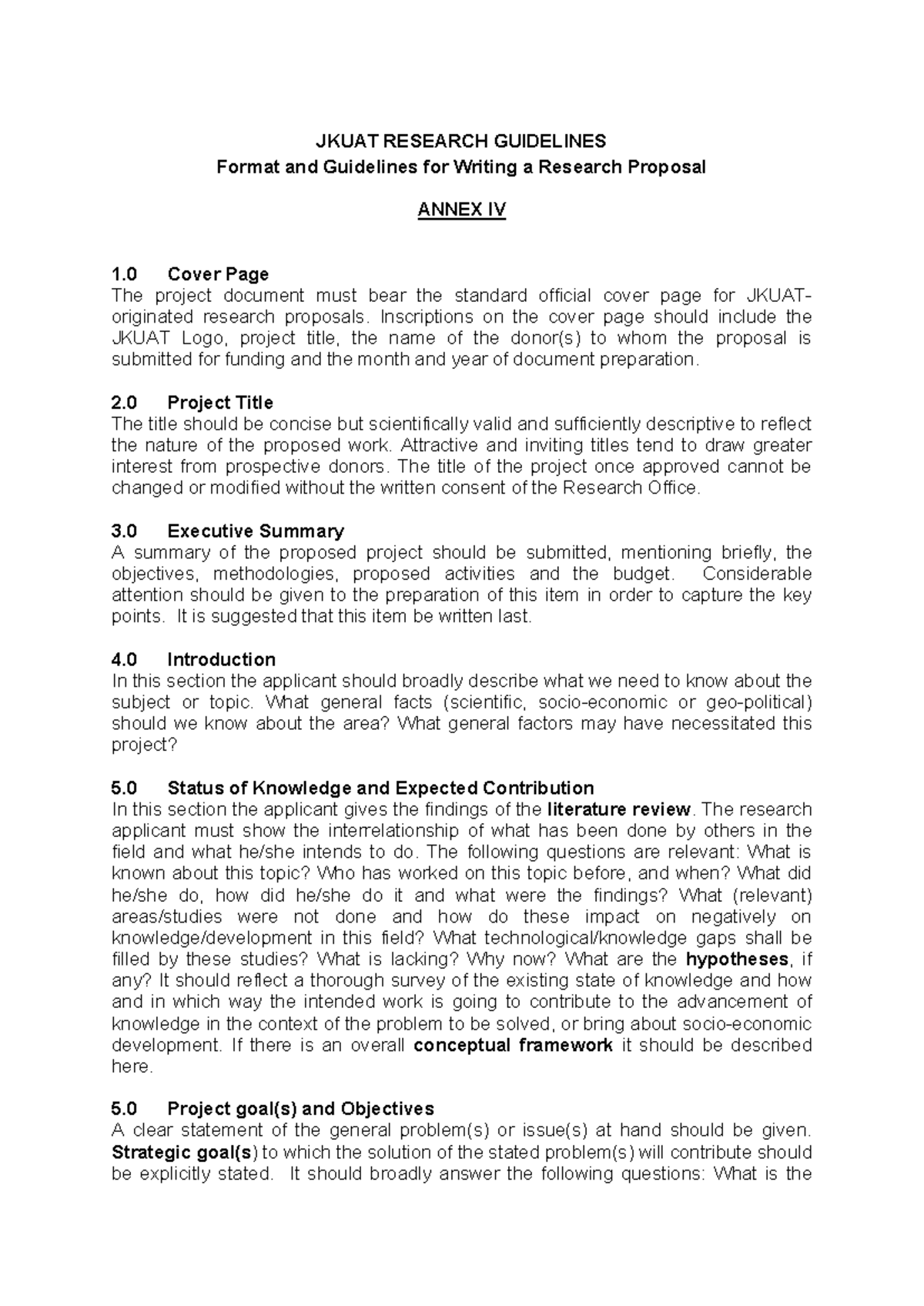 JKUAT Research Proposal Guidelines: Essential Formatting and Content ...