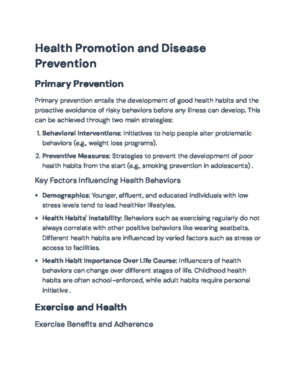 Health Promotion and Disease Prevention: Strategies for Well-being ...