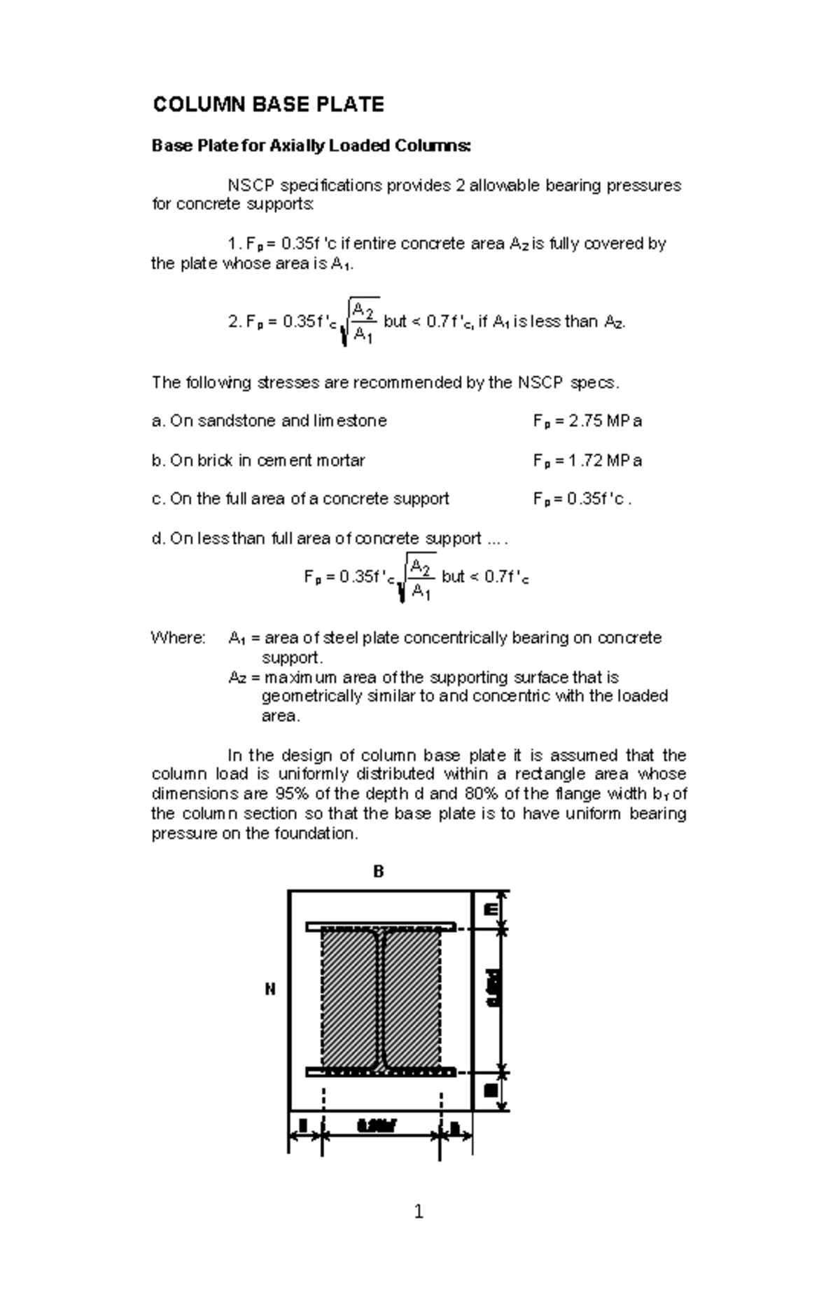 STD - 9 - Column Base Plate Design Lecture - Studocu