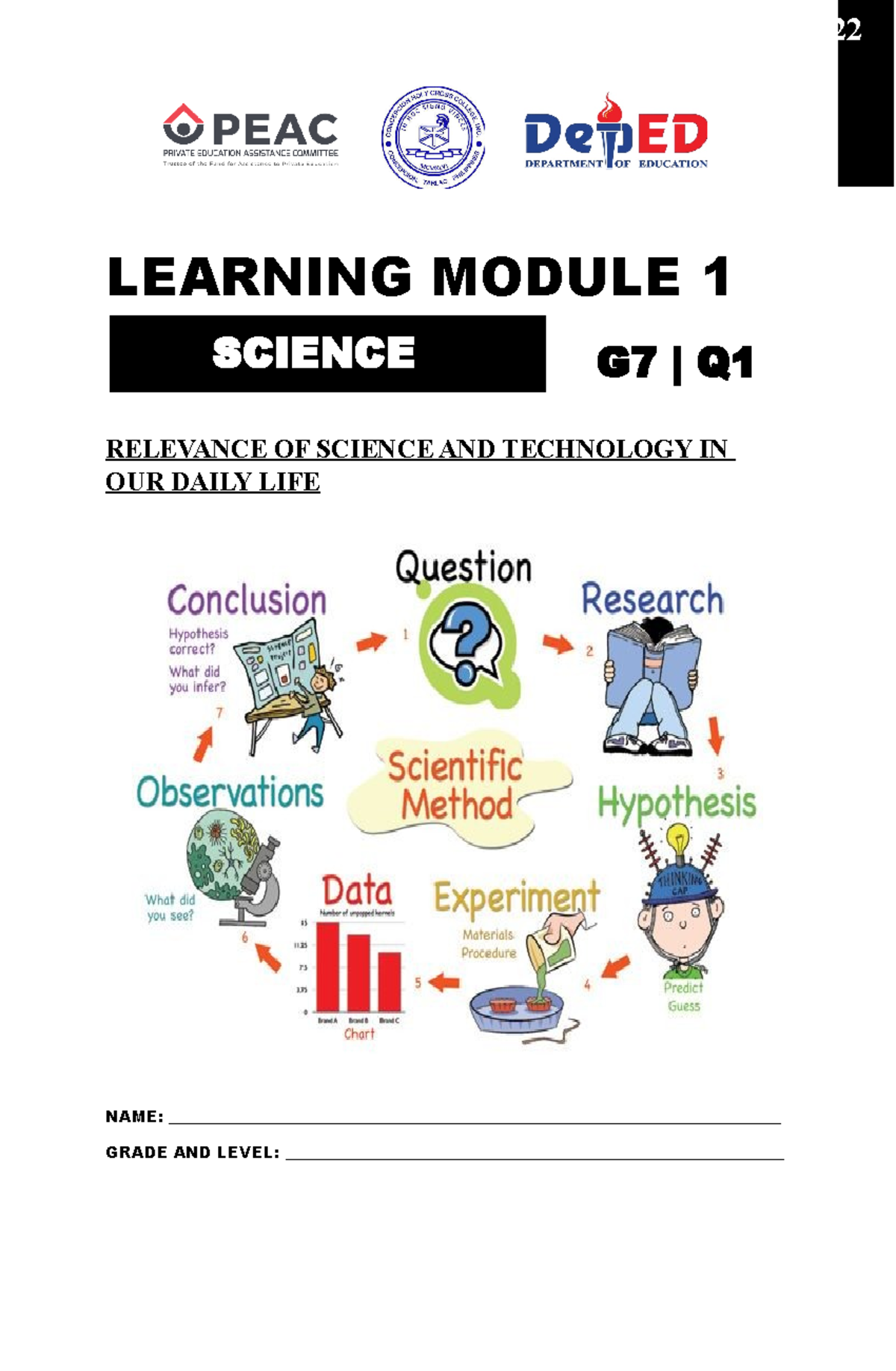 Grade 7 Science Module 1 (Q1) - LEARNING MODULE 1 RELEVANCE OF SCIENCE AND TECHNOLOGY IN OUR ...