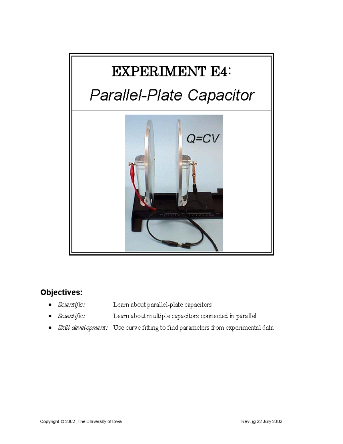 E04: Capacitor Experiment - Analyzing Parallel Plate Configurations ...