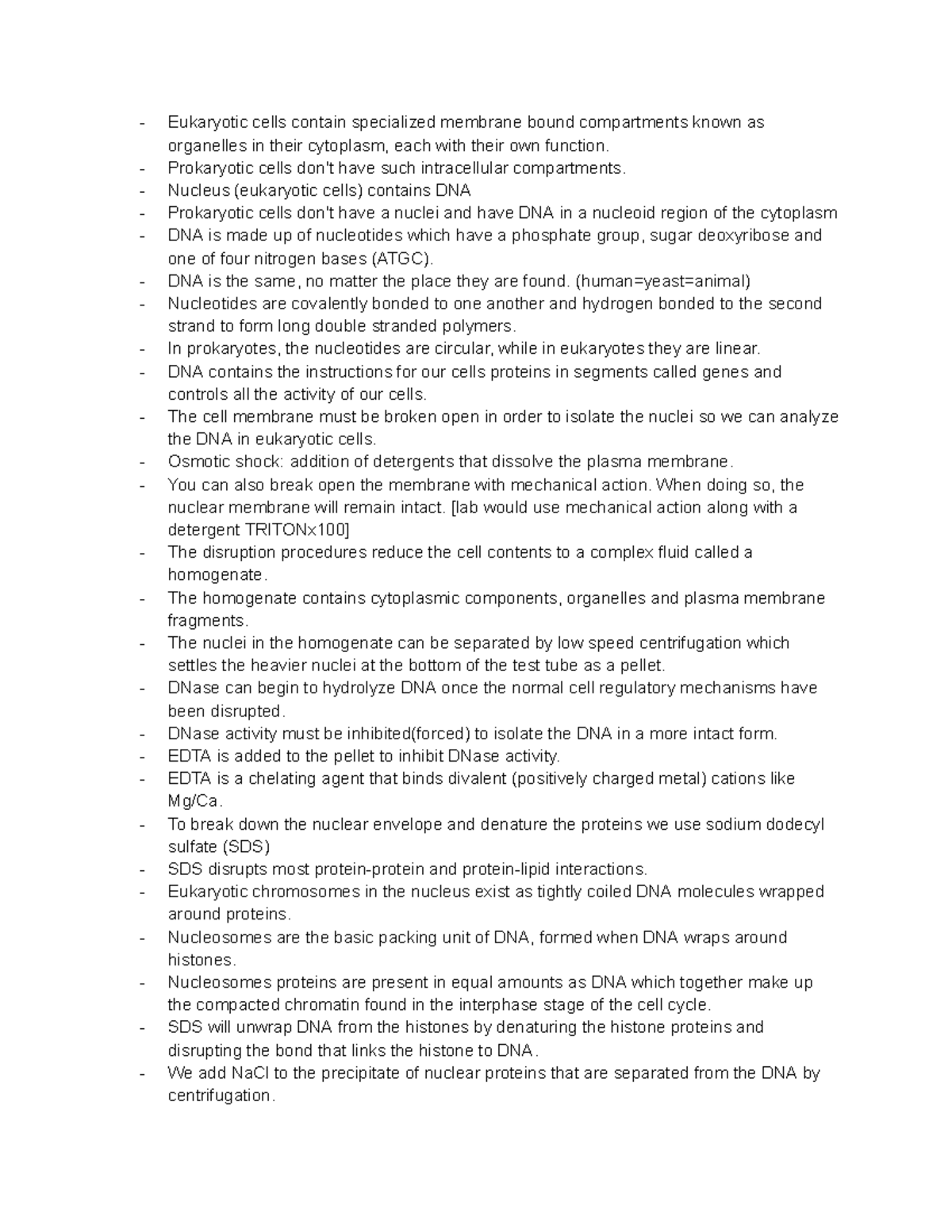 Cell Lab Notes: Eukaryotic vs Prokaryotic Cell Structures and DNA ...