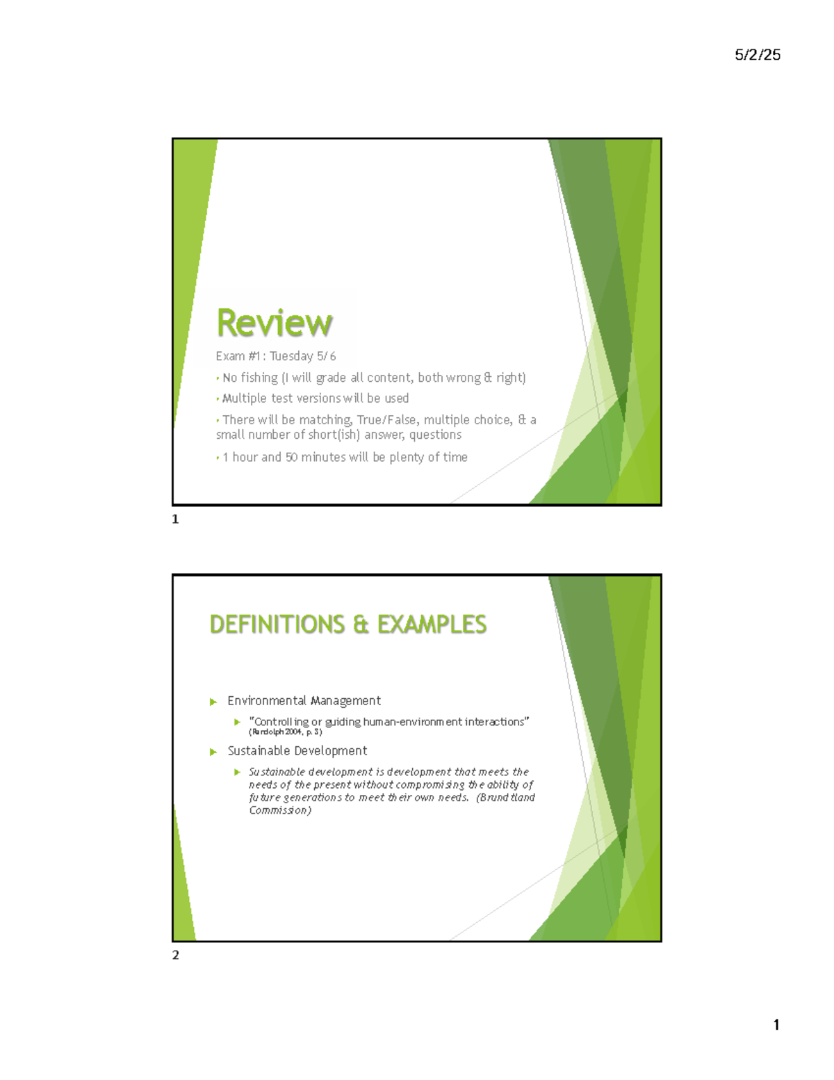 ENV 101: Key Concepts for Environmental Management Exam Prep - Studocu