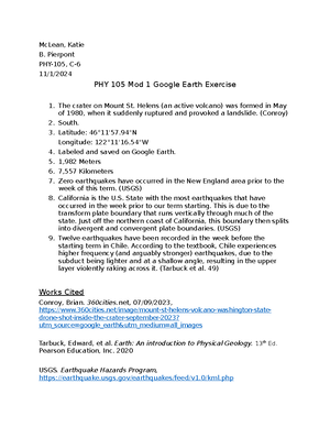 Mod 1 Google Earth Assignment - Last Name 1 Last name, First name ...