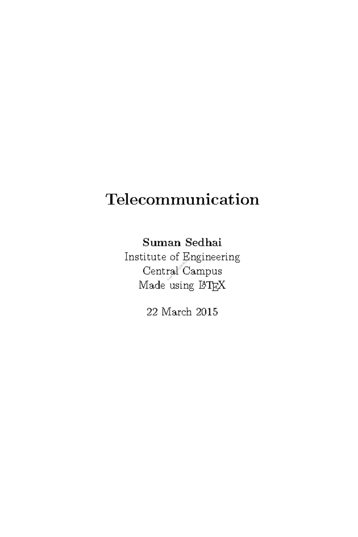 Telecommunication Networks Overview (068 BE X4 44) - Studocu