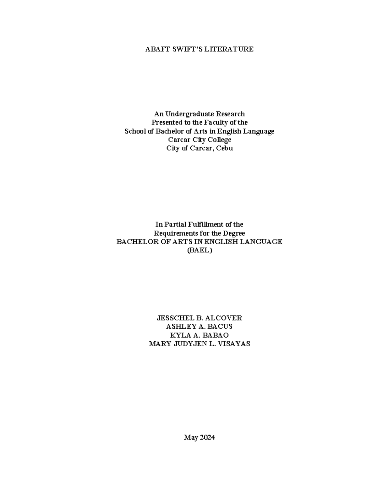 BAEL Thesis: Analyzing Taylor Swift's Songs through Syntax & Semantics ...