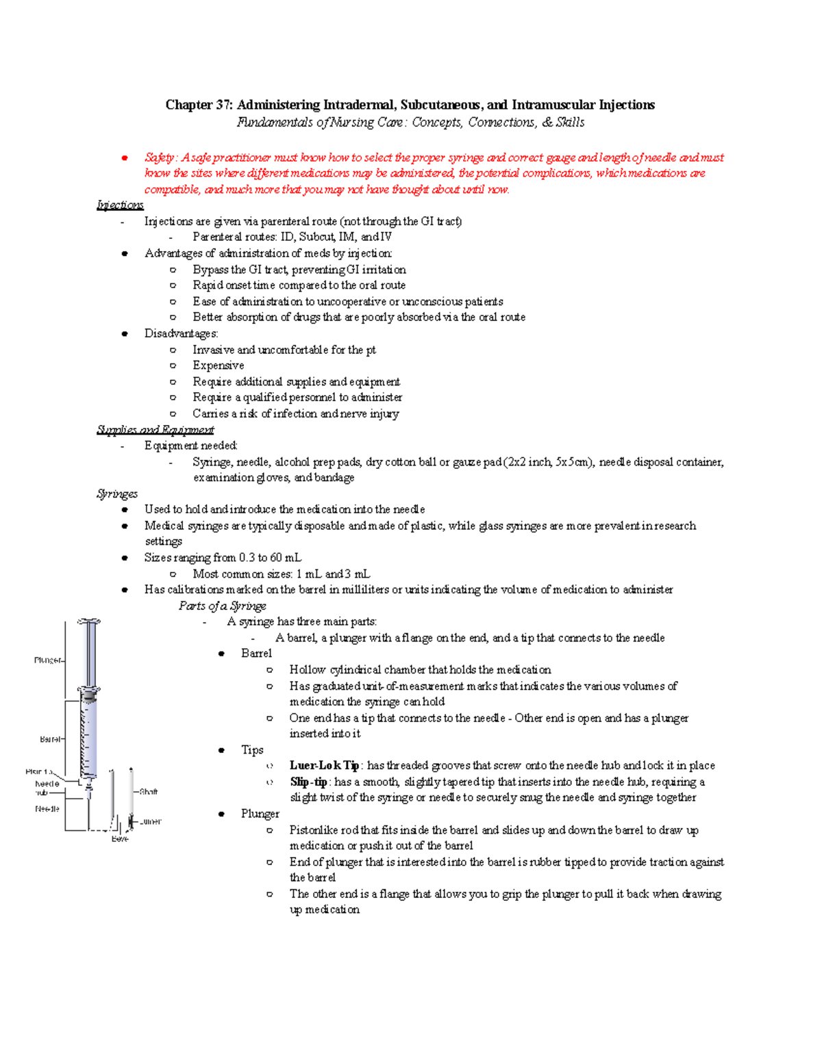 Chapter 37: Administering ID, Subcut, & IM Injections - Nursing ...