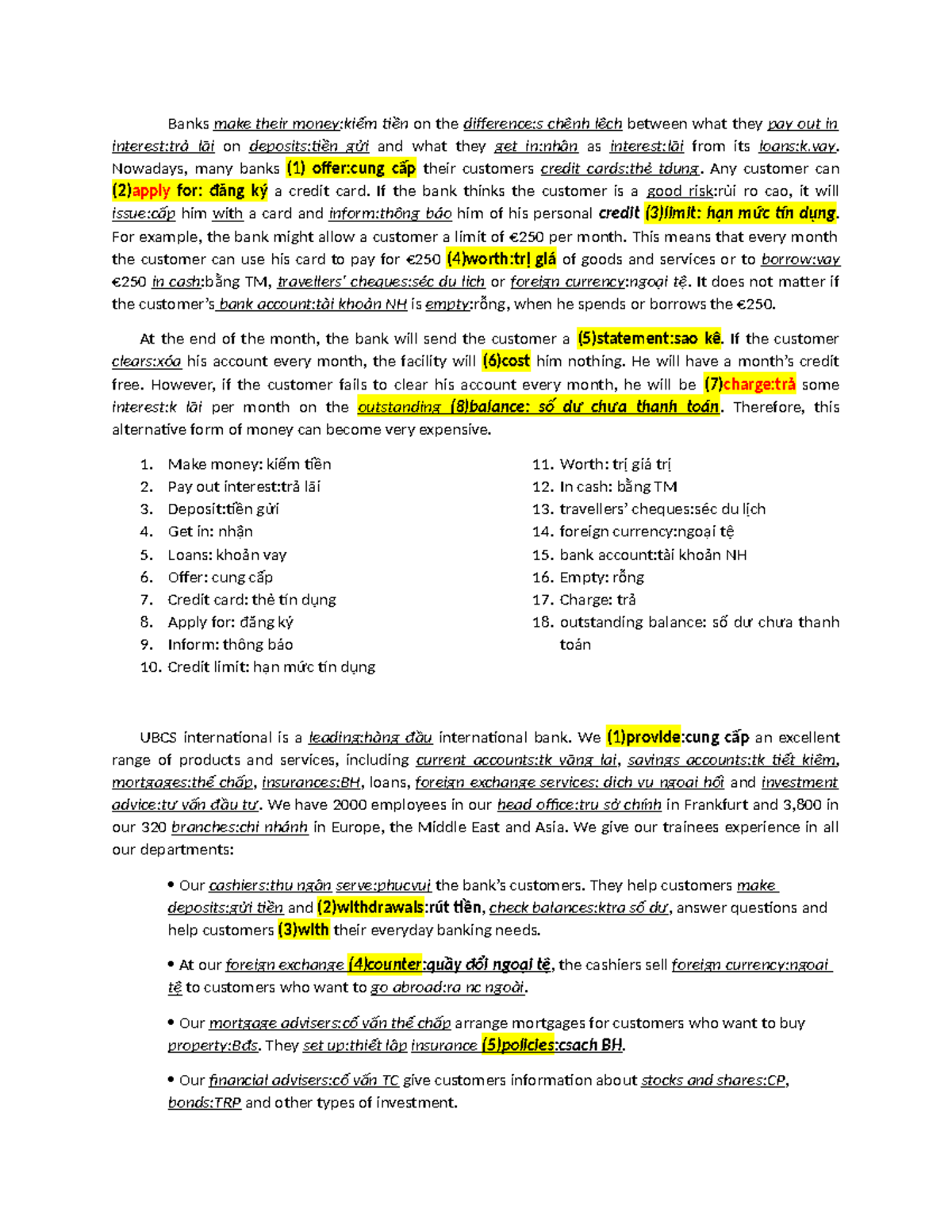 Understanding Credit Cards and Banking Services: A Guide for UBCS ...