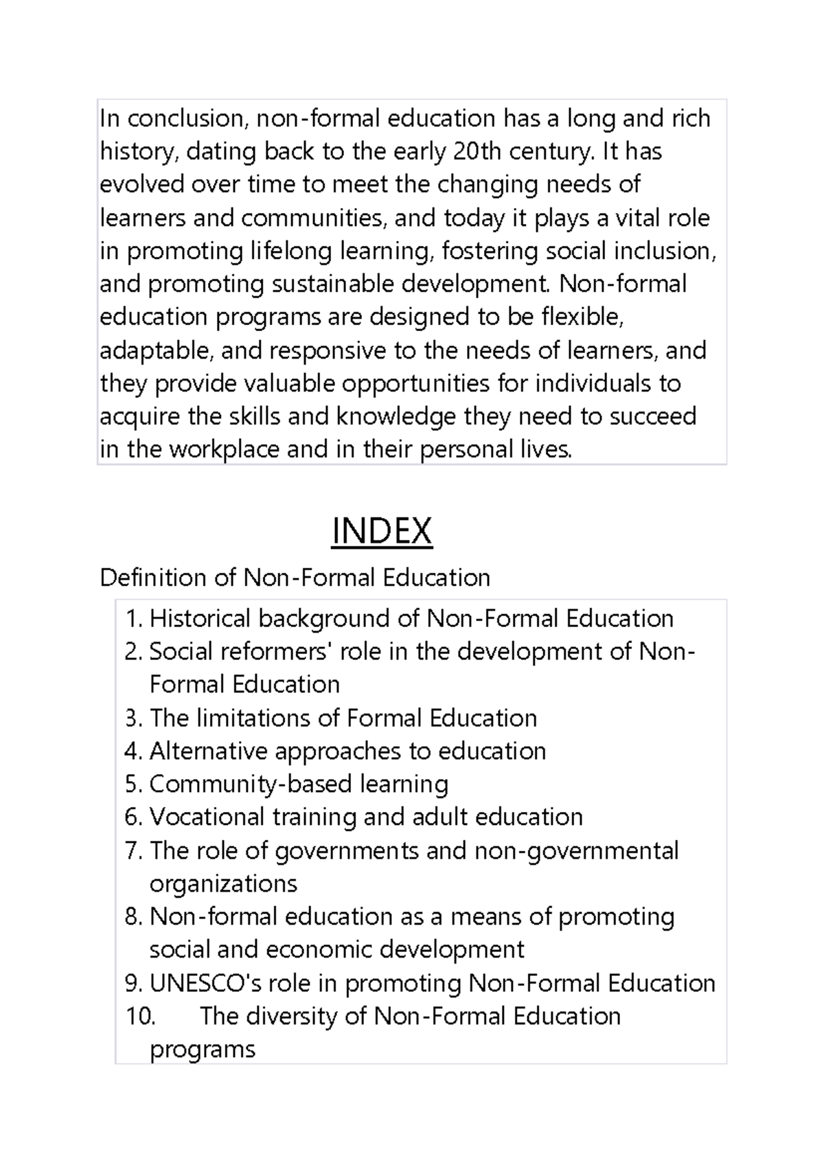 Foundation of Non-Formal Education: Importance and Historical Insights ...