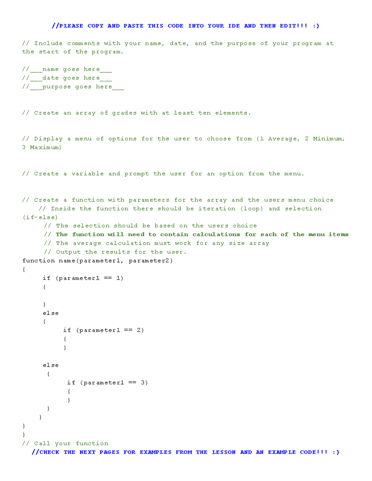 5.05 help template - ... - //PLEASE COPY AND PASTE THIS CODE INTO YOUR ...