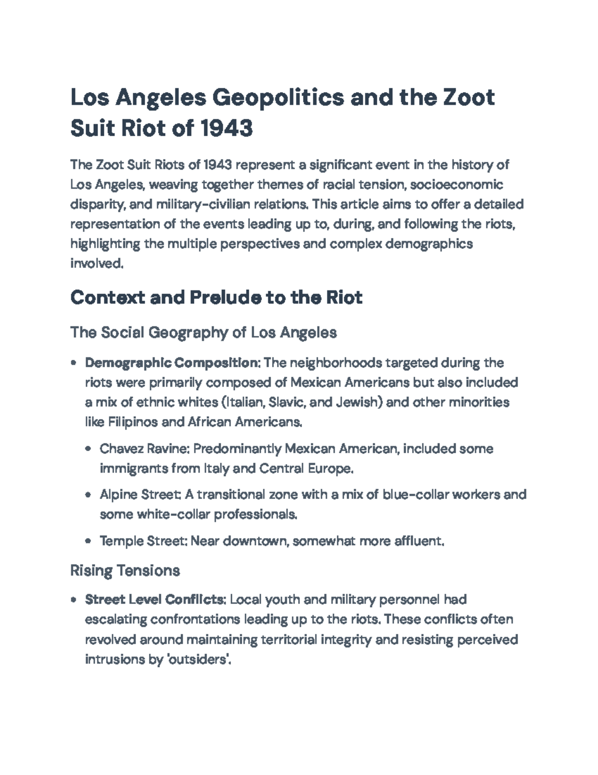 Los Angeles Geopolitics: Analyzing the 1943 Zoot Suit Riots - Los ...
