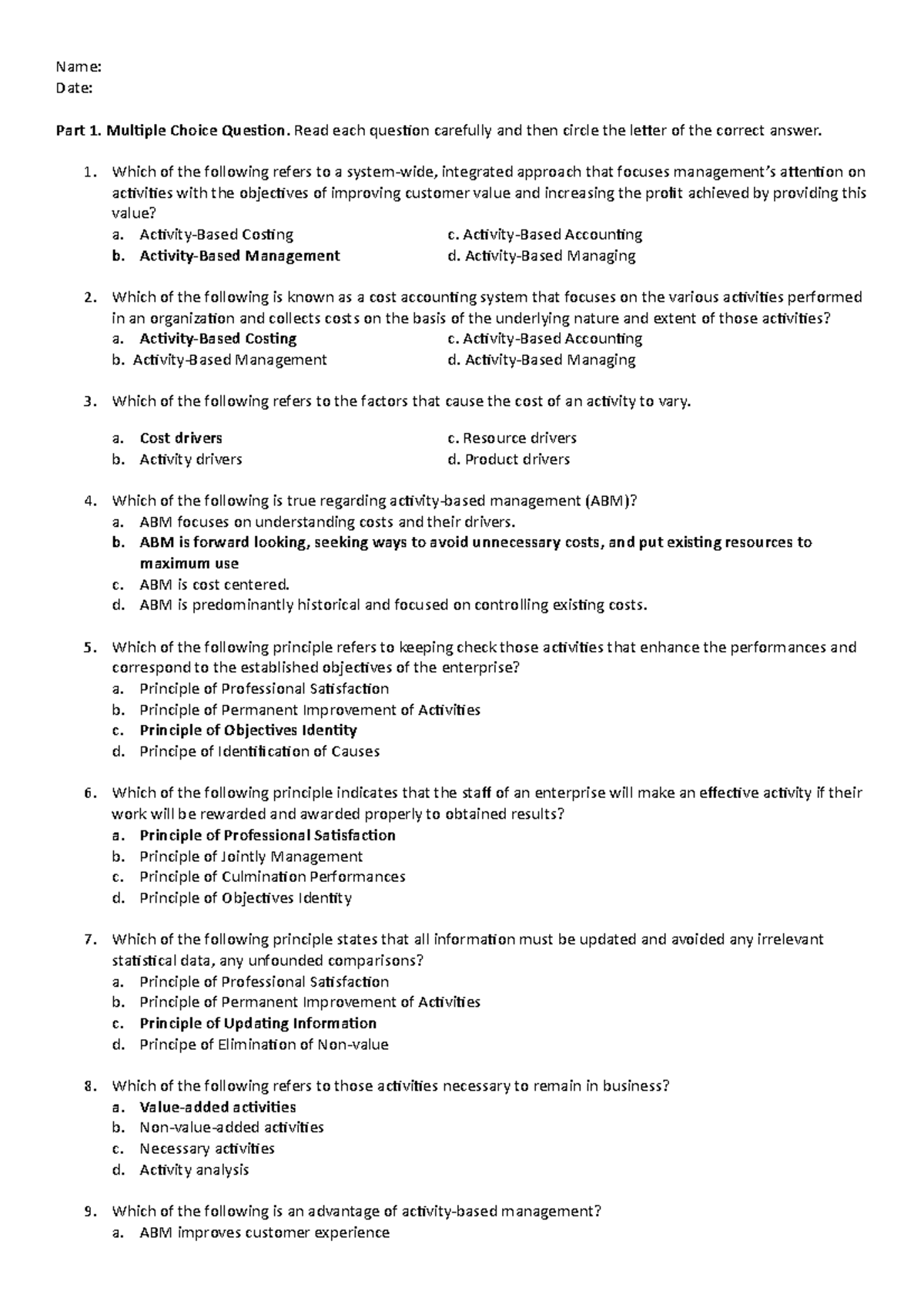 Assessment ABM - Answer Key and Review Questions - Studocu