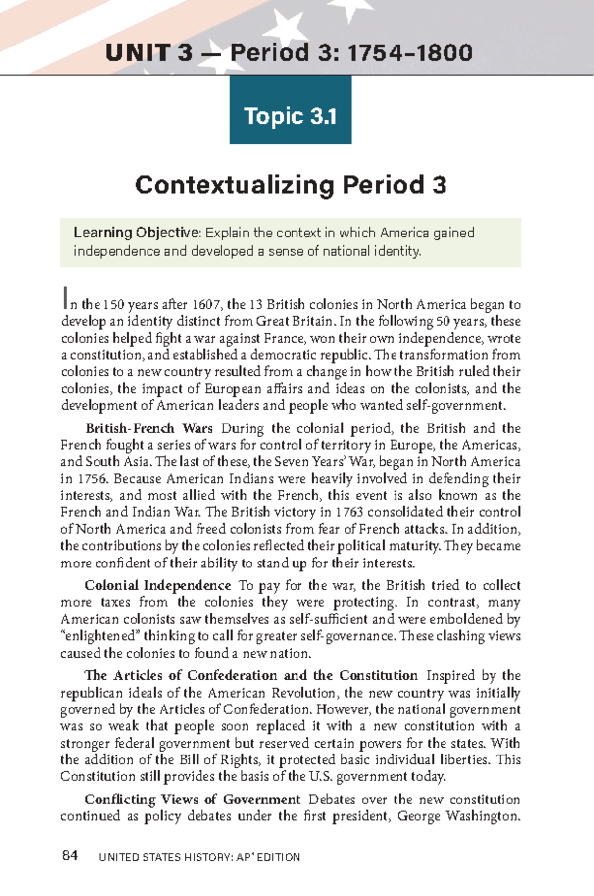 APUSH UNIT 3: Contextualizing America's Path to Independence and ...