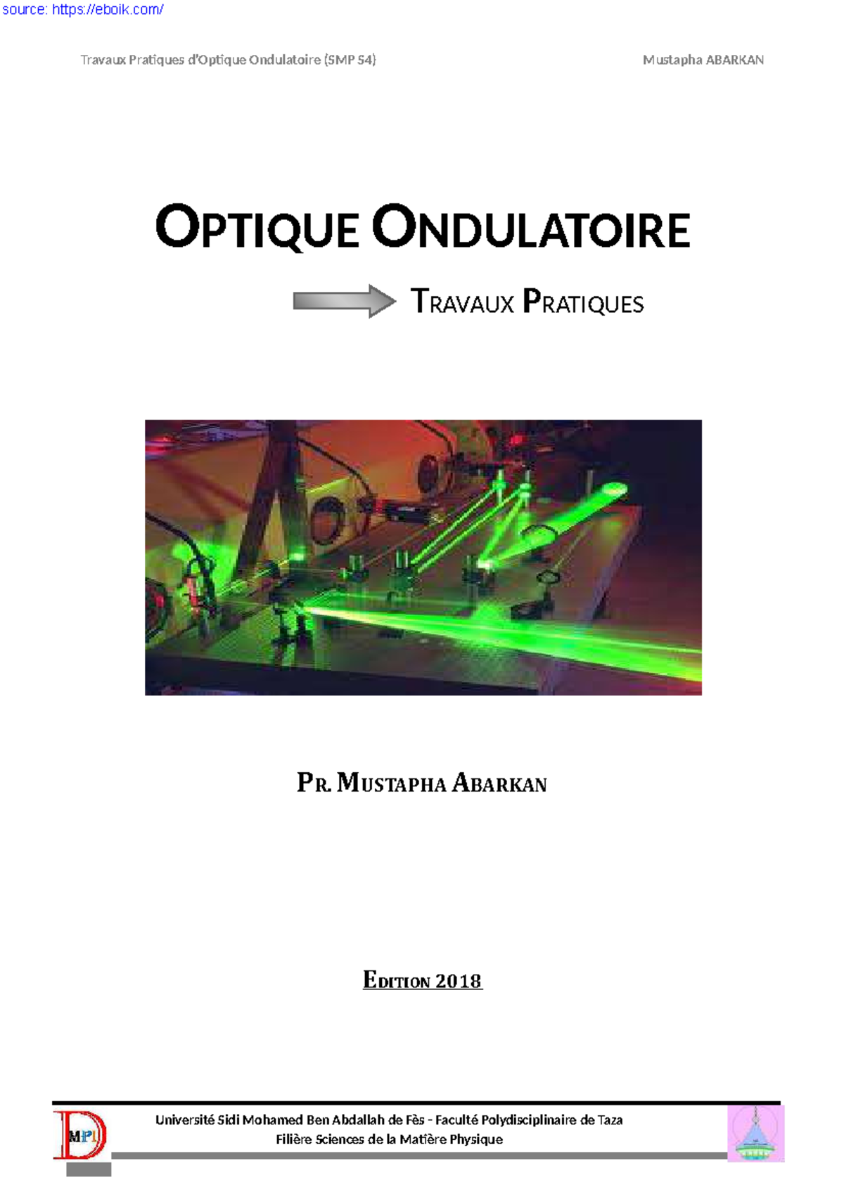 TP Examens Exercices Optique Physique PDF - Travaux Pratiques d’Optique ...