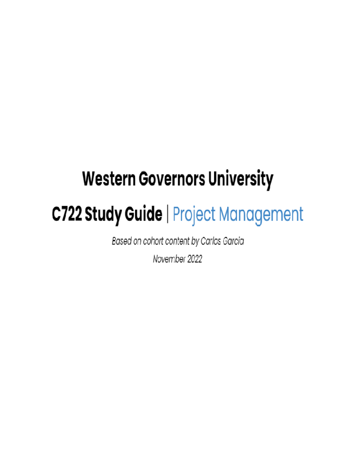 C722 Final Exam Study Guide: Project Management Concepts by Carlos ...
