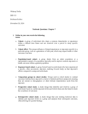 IHP 510 Module Three Worksheet - IHP 510 Module Three Worksheet Whitney ...