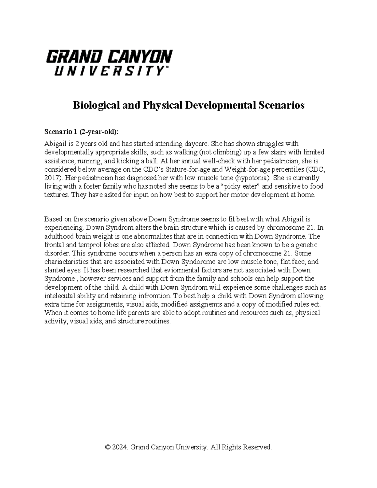 Biological and Physical Developmental Scenarios for Child Growth - Studocu