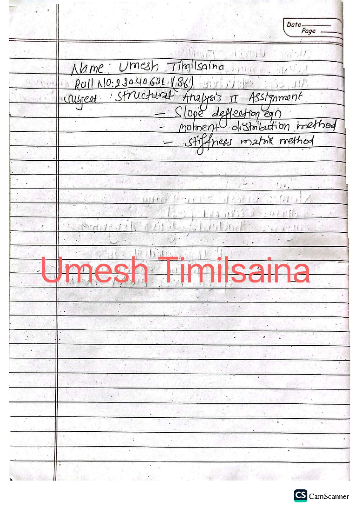 Structural Analysis II Assignment: Slope Deflection Method Analysis ...