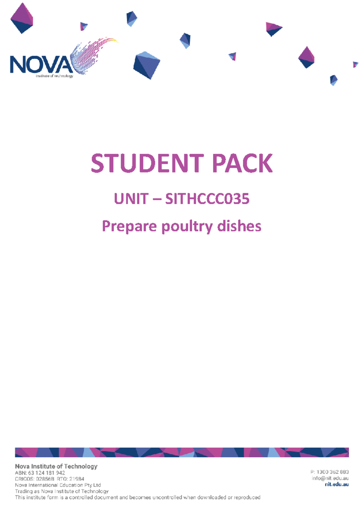 SITHCCC 035 - Poultry Dishes Assessment Student Pack Guide - Studocu