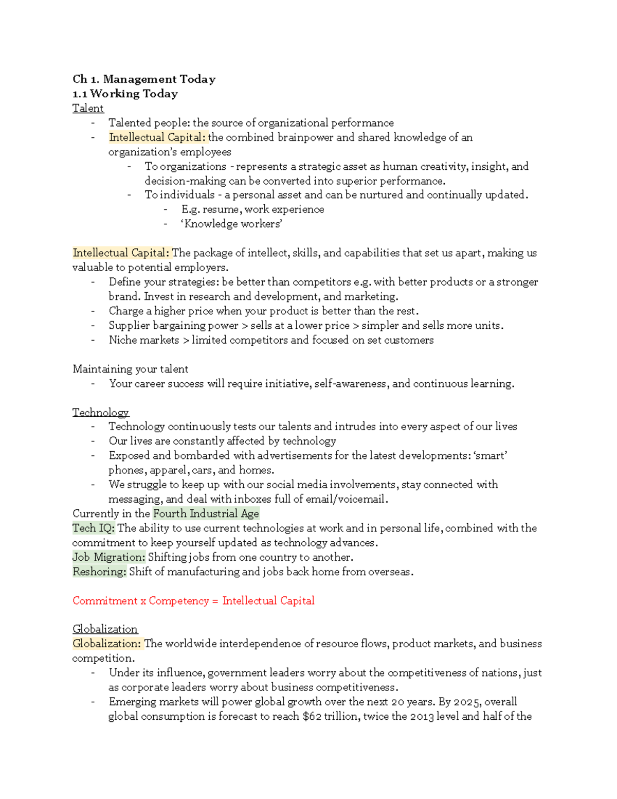 Gms ch.1 concepts - global management notes 2022/2023 ryerson/tmu - Ch ...