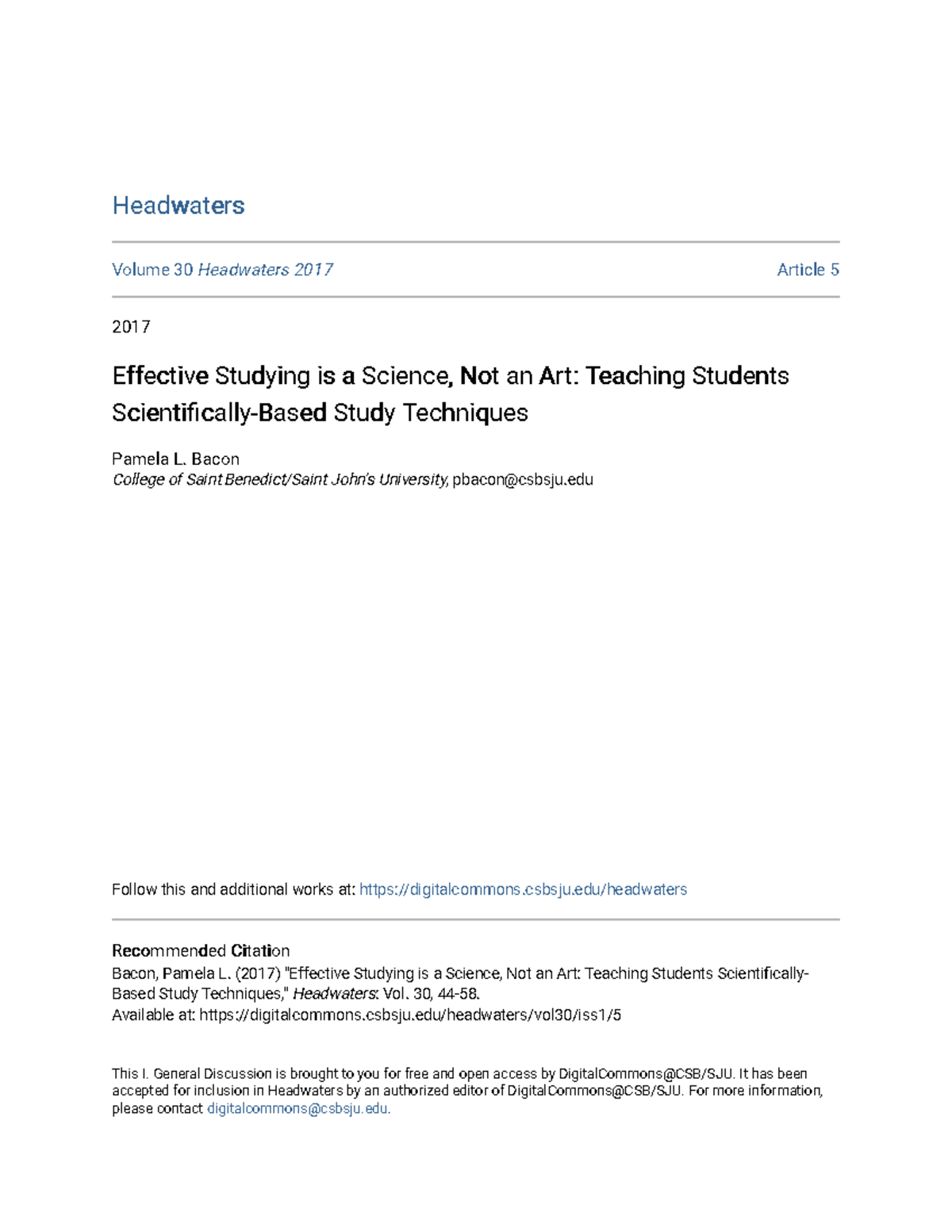 Effective Studying Techniques: A Science-Based Approach (Headwaters Vol ...