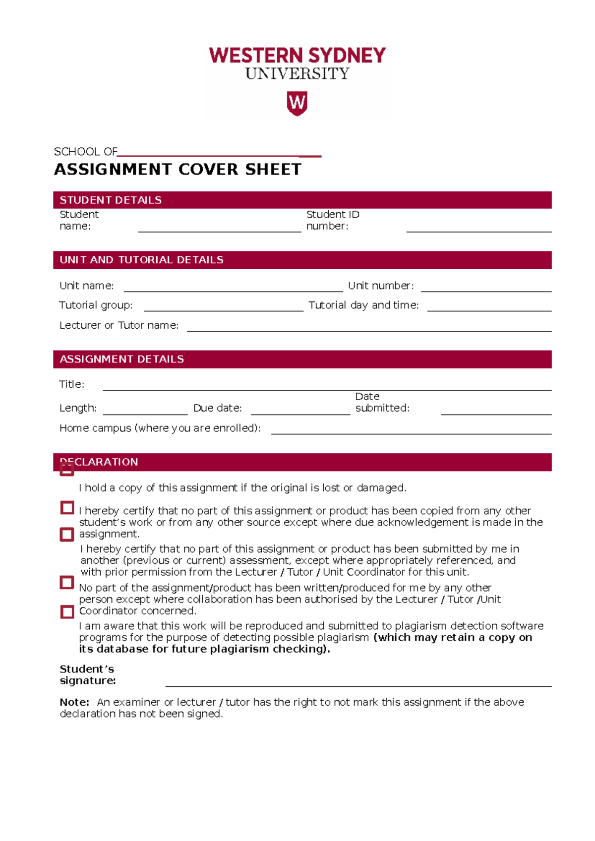 Individual Assignment Cover Sheet - Student Details - Studocu