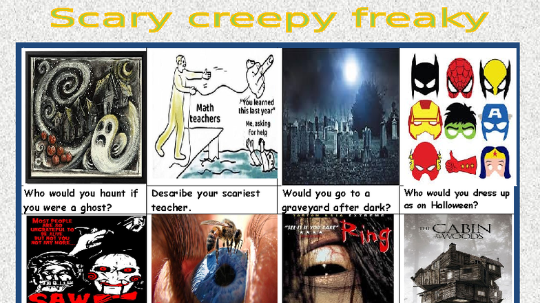 Halloween Conversation Topics & Icebreakers (A118919) - Studocu