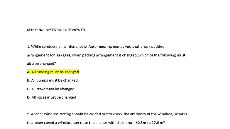 SEMIFINAL WEEK 13-14 REVIEWER - Auto Mooring & Maintenance - Studocu