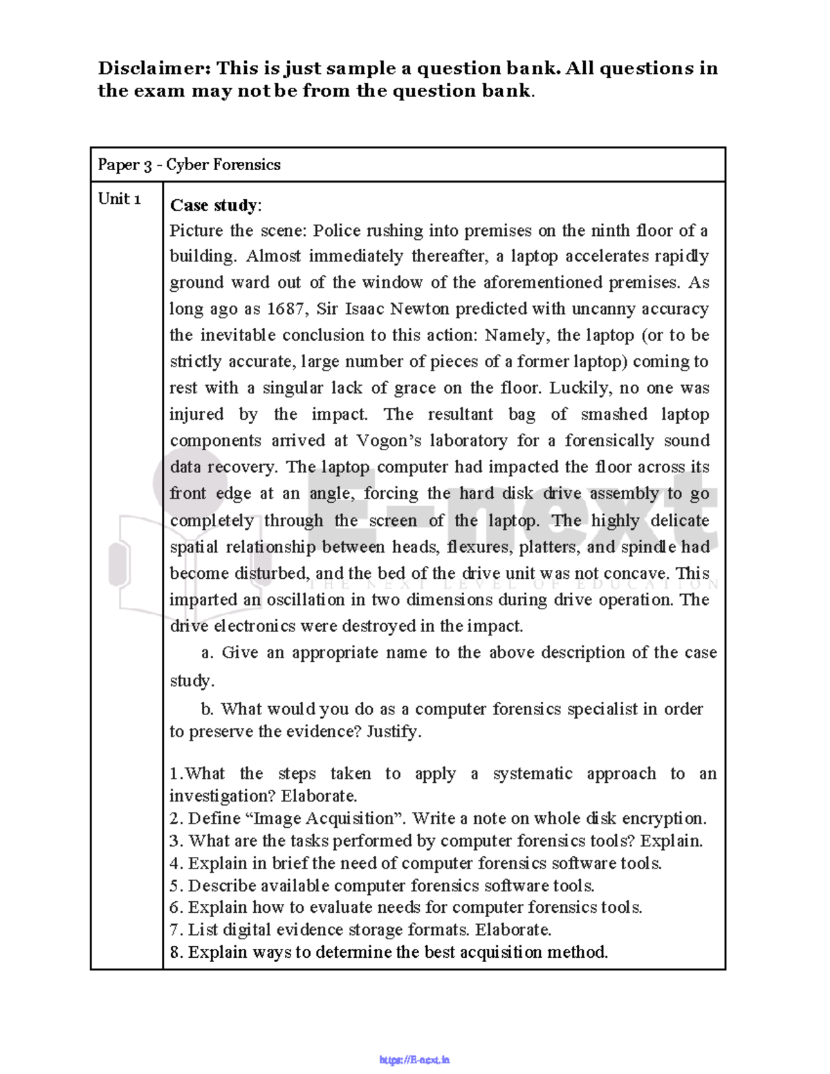 CF IMP QB: Cyber Forensics Unit 1 & 2 Question Bank - Studocu