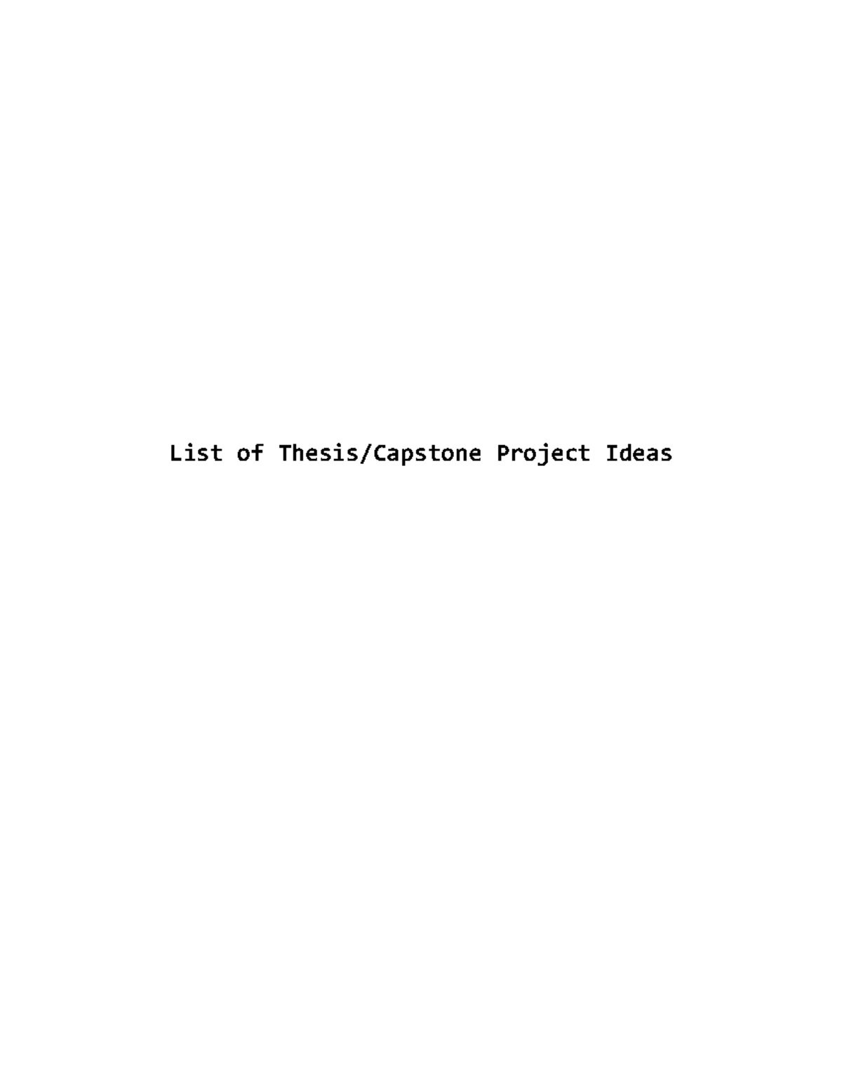 Capstone Project Ideas for CoE/CpE/IT/CS Students: Comprehensive List ...