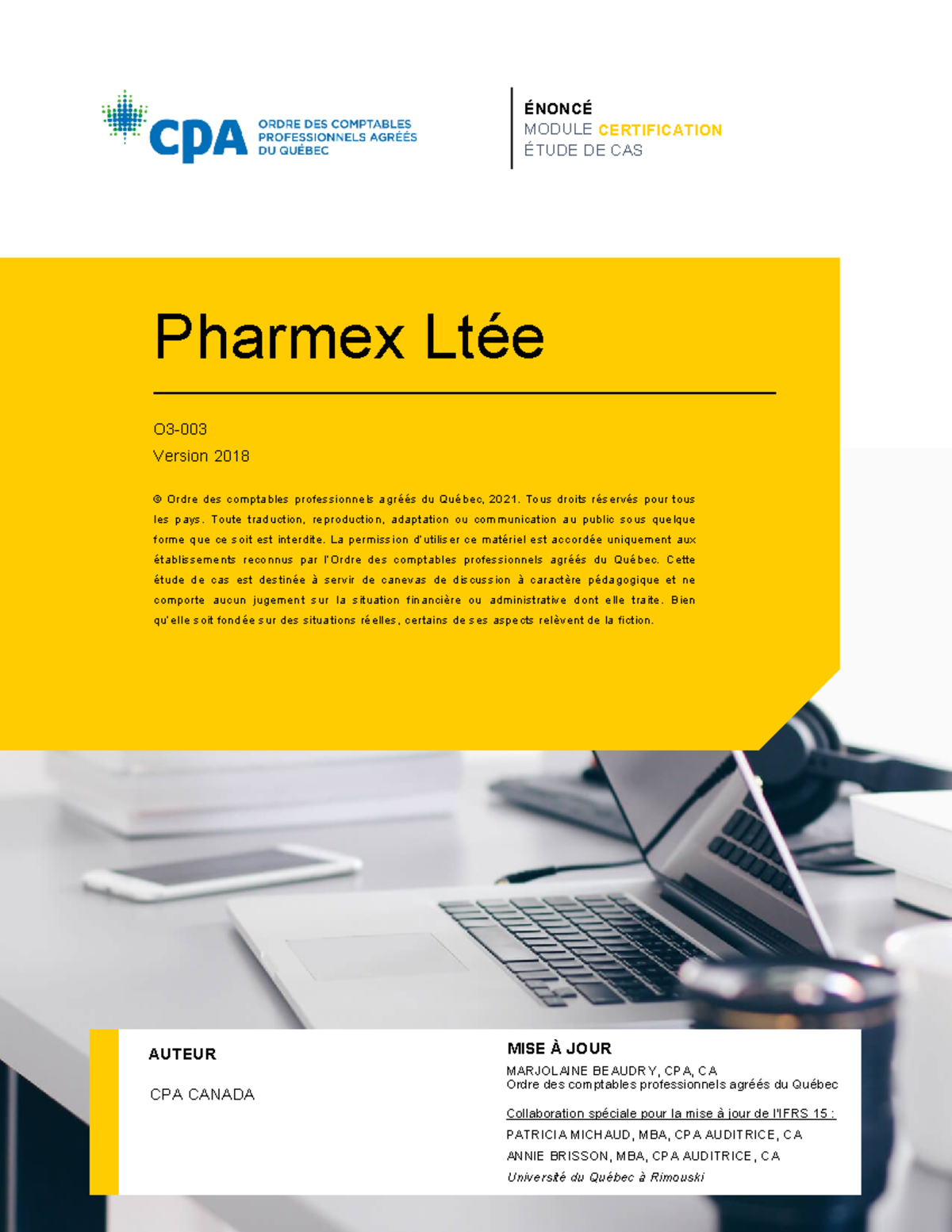 Étude de Cas O3 - Pharmex Ltée et le Problème du Magma - Studocu