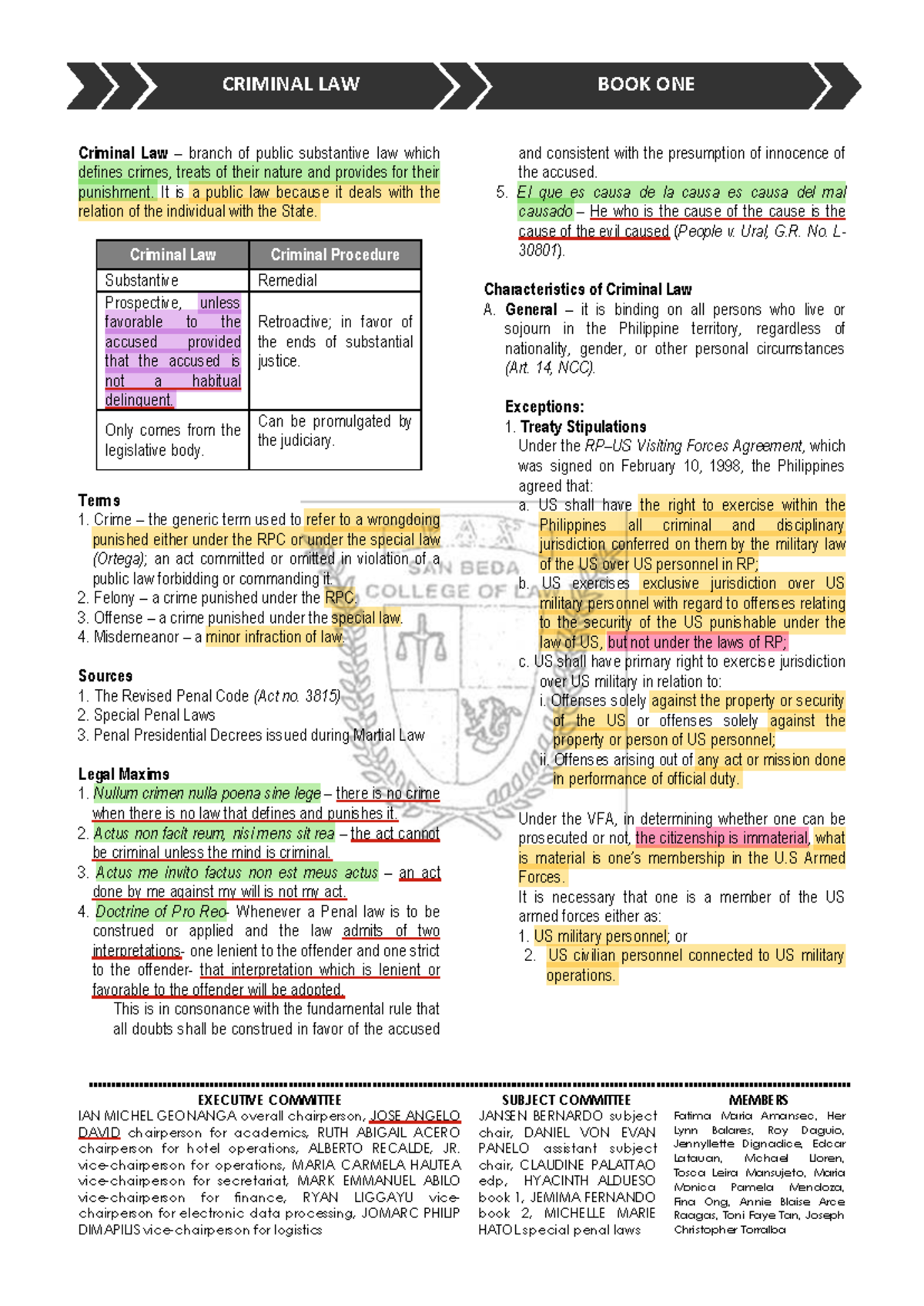 CRIMINAL LAW 101: Key Concepts and Principles for Students - Studocu