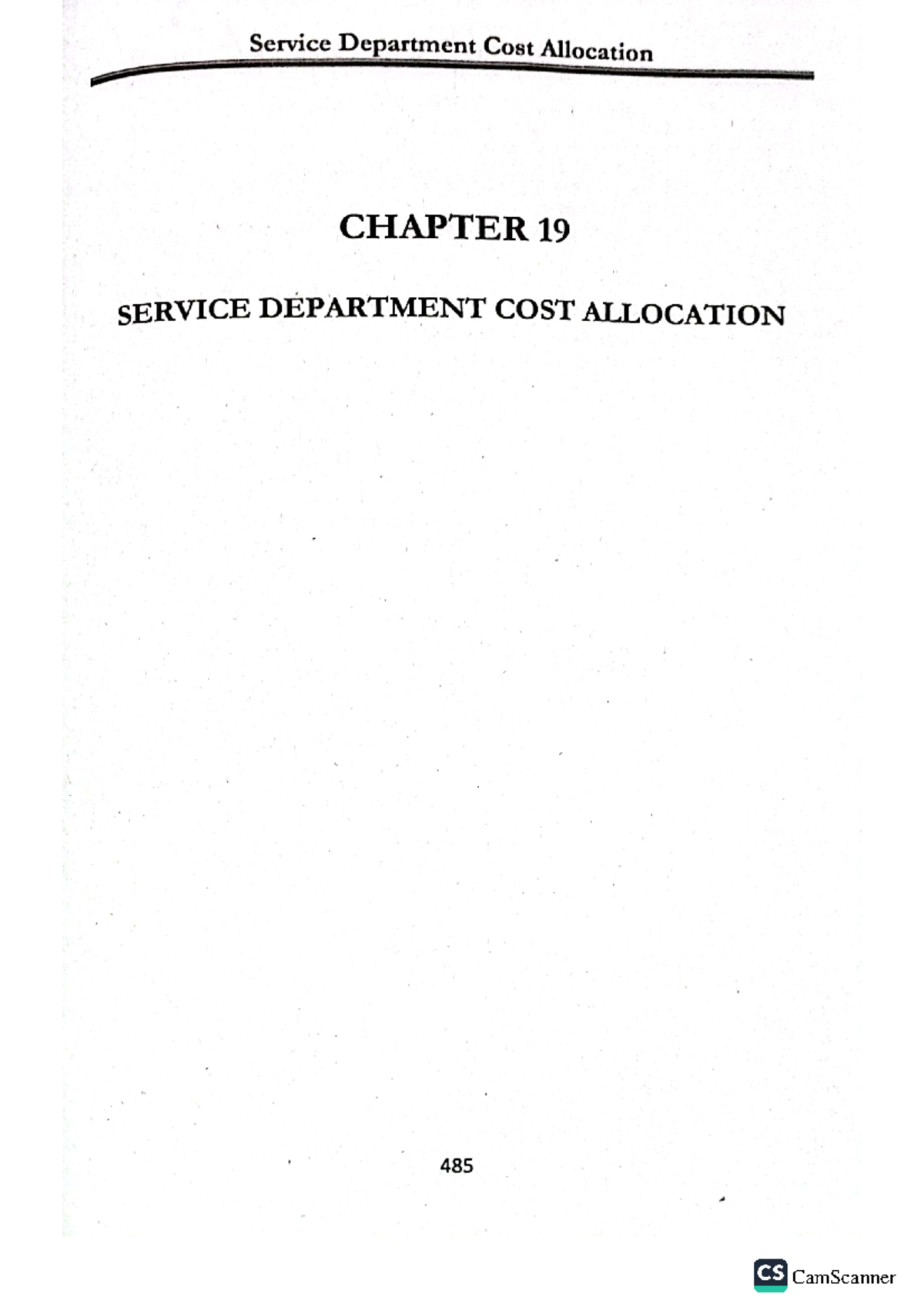 Chapter 19 - Service Department Cost Allocation Methods Explained - Studocu